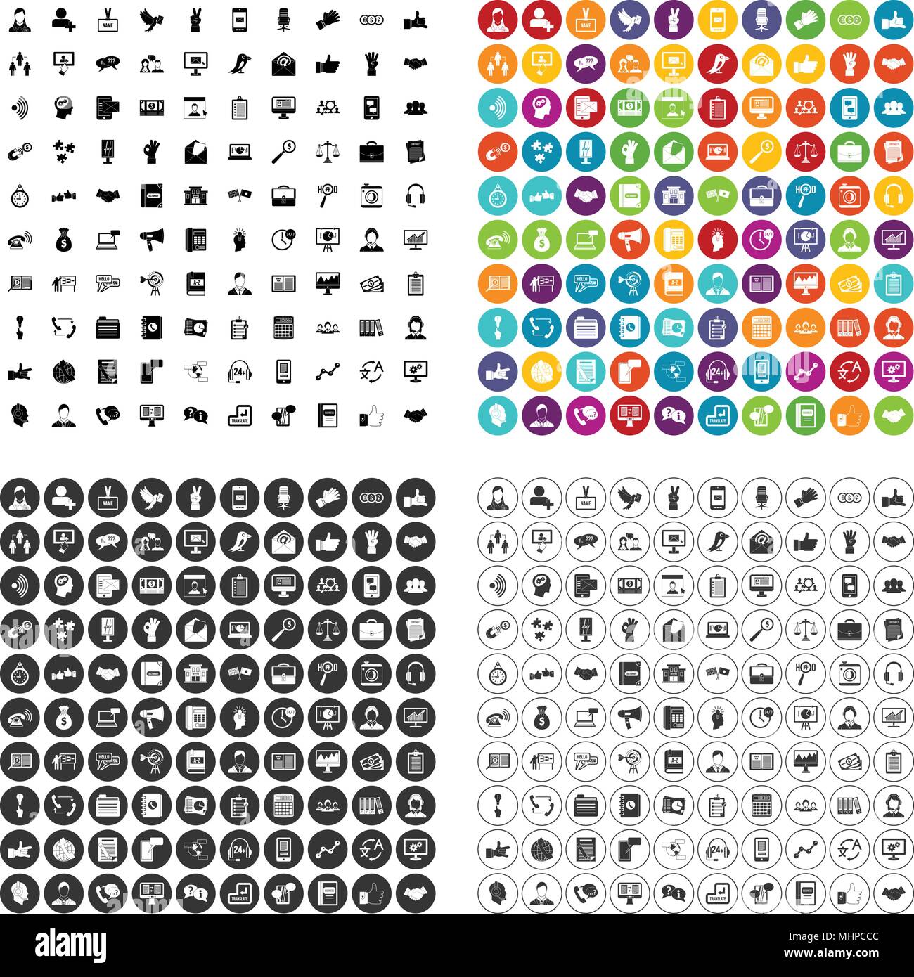 100 dialog icons set vector variant Stock Vector Image & Art - Alamy