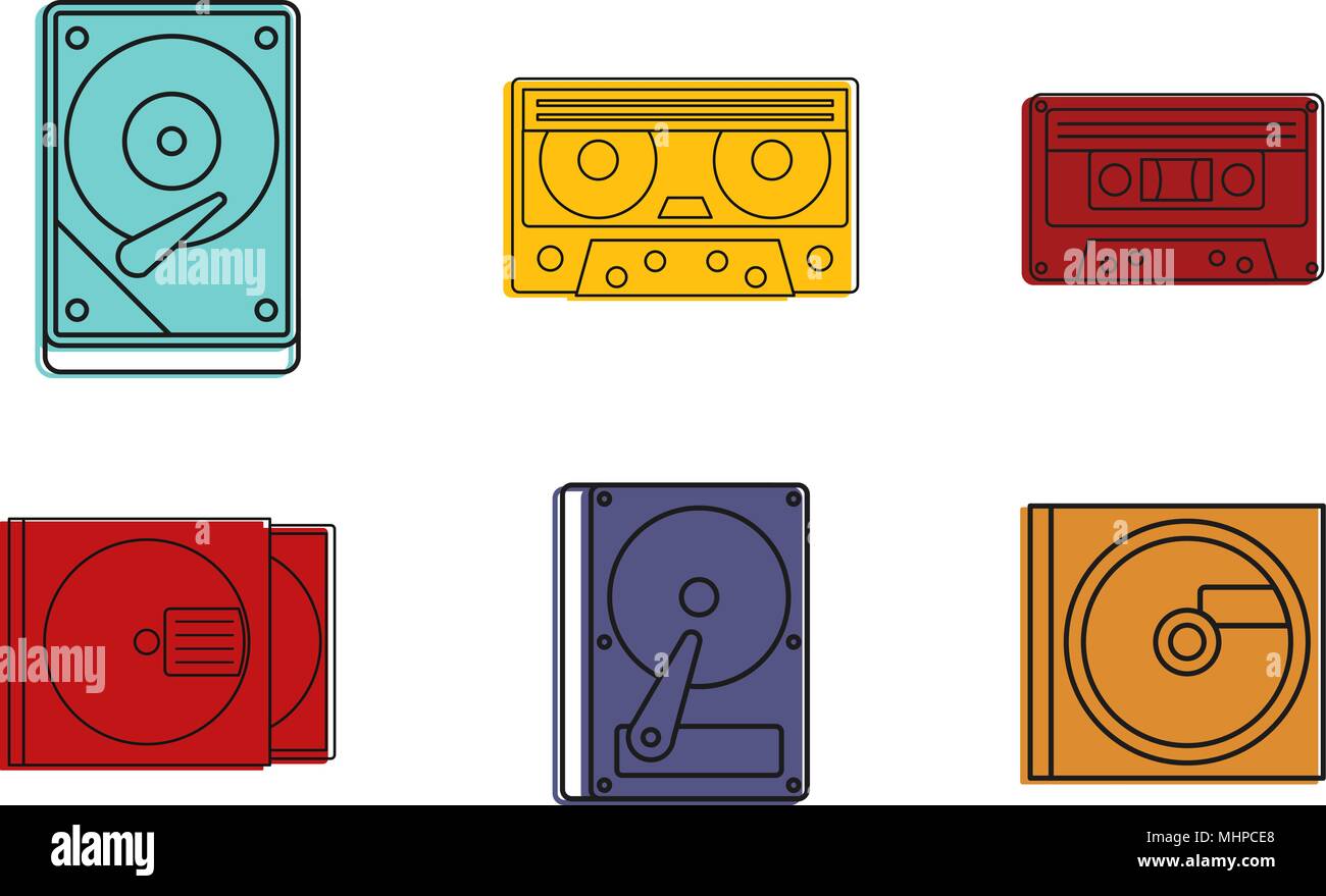 Storage info icon set, color outline style Stock Vector Image & Art - Alamy