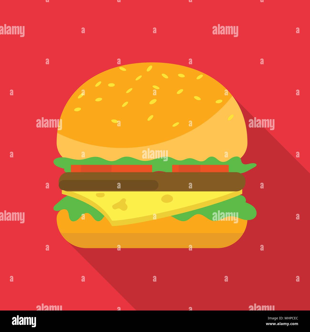Burger icon, flat style Stock Vector Image & Art - Alamy