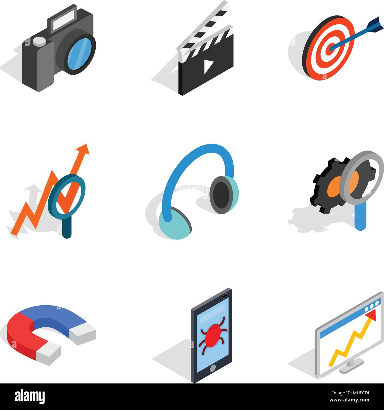 Equipment setup icons set, isometric style Stock Vector Image & Art - Alamy