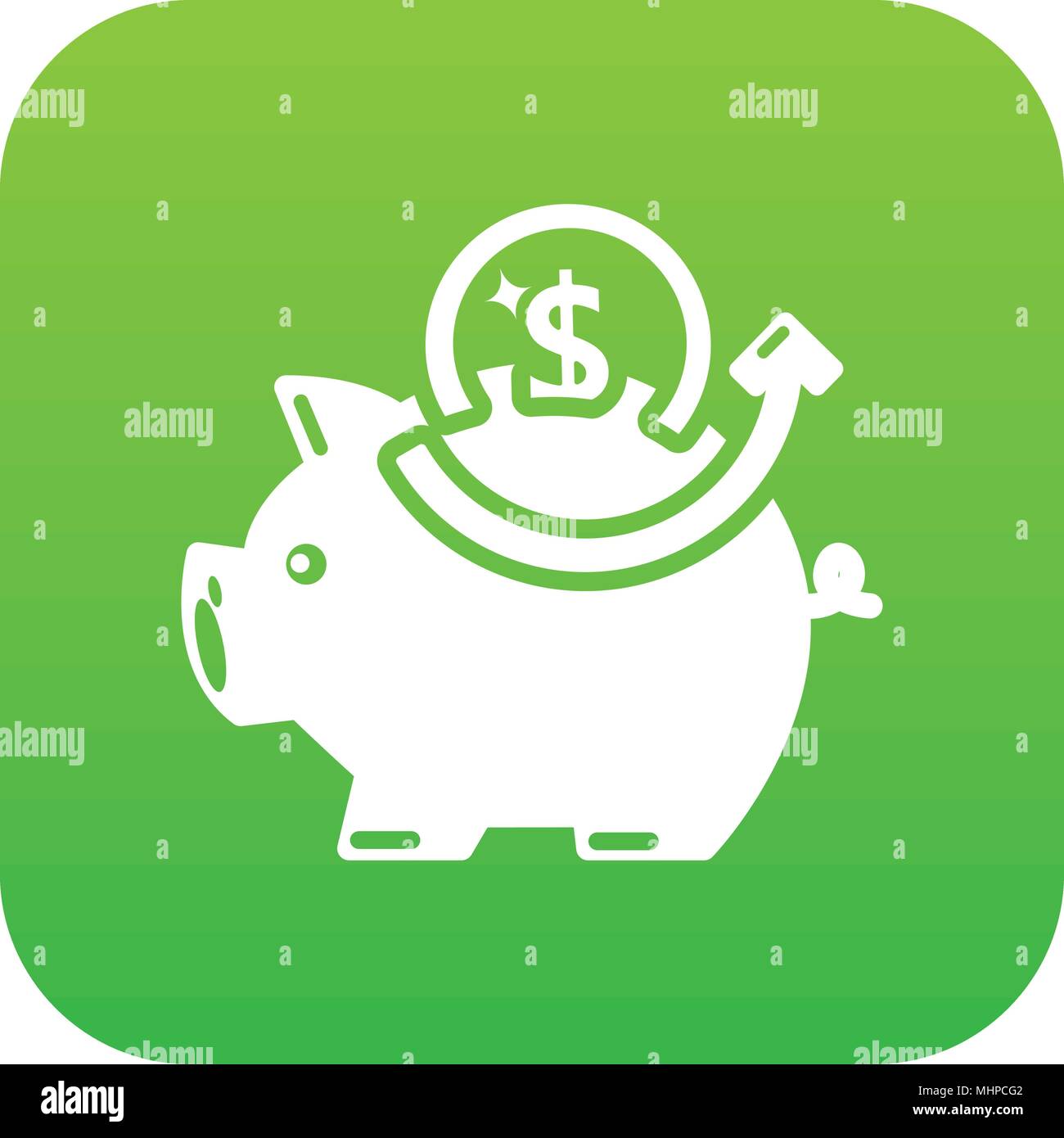 Green Piggy Bank Icon