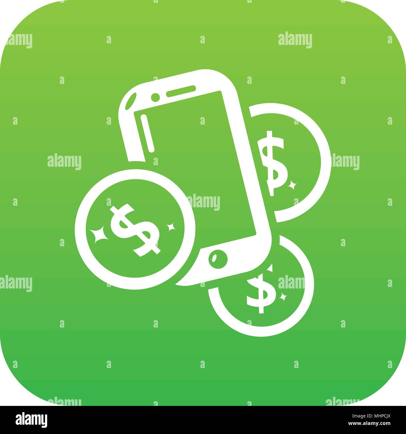 Mobile money icon green vector Stock Vector Image & Art - Alamy