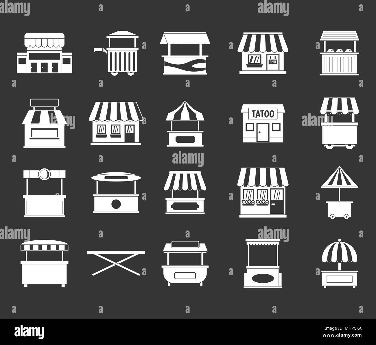 Street shop icon set grey vector Stock Vector Image & Art - Alamy