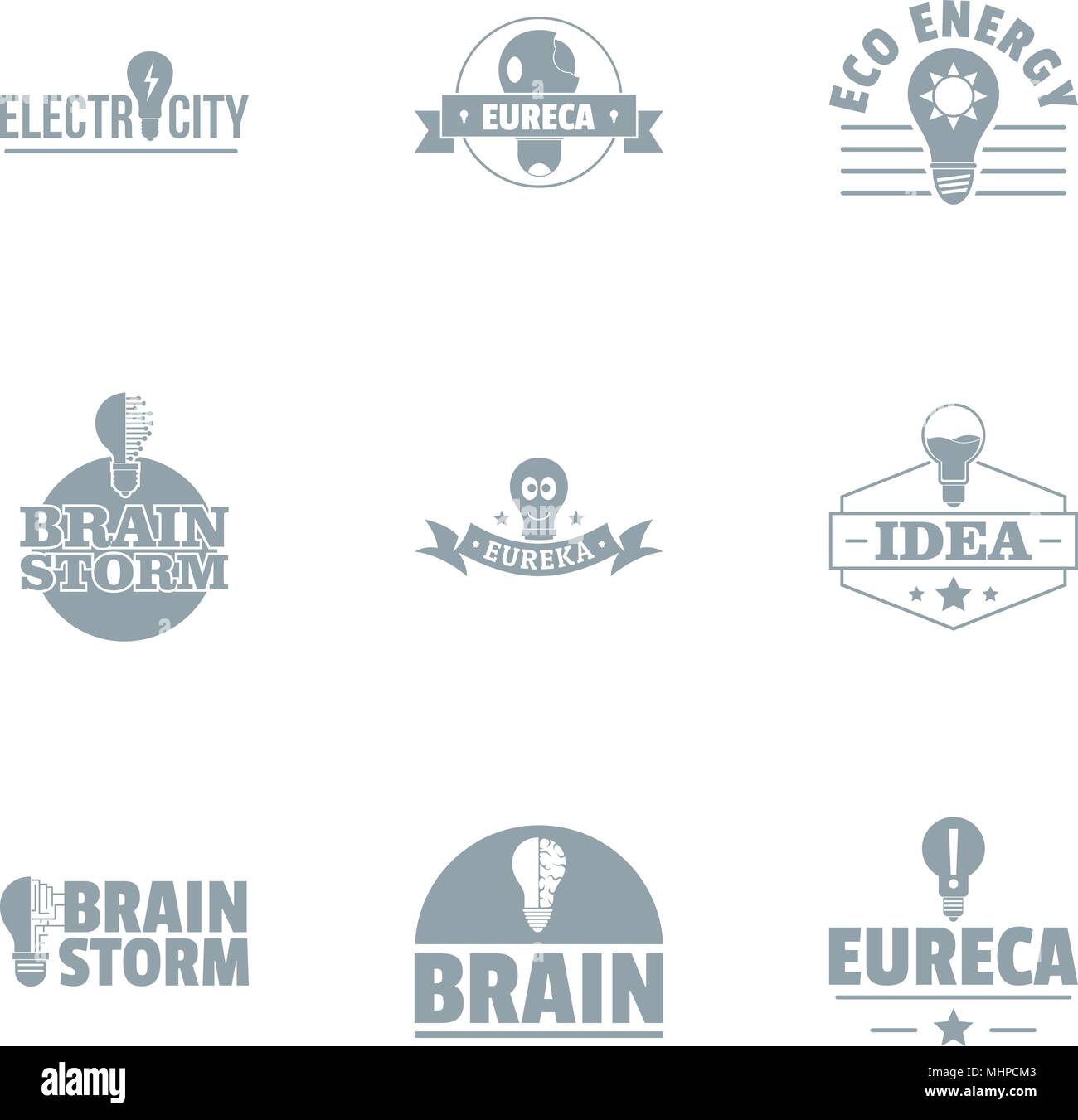 Brainstorming logo set, simple style Stock Vector Image & Art - Alamy