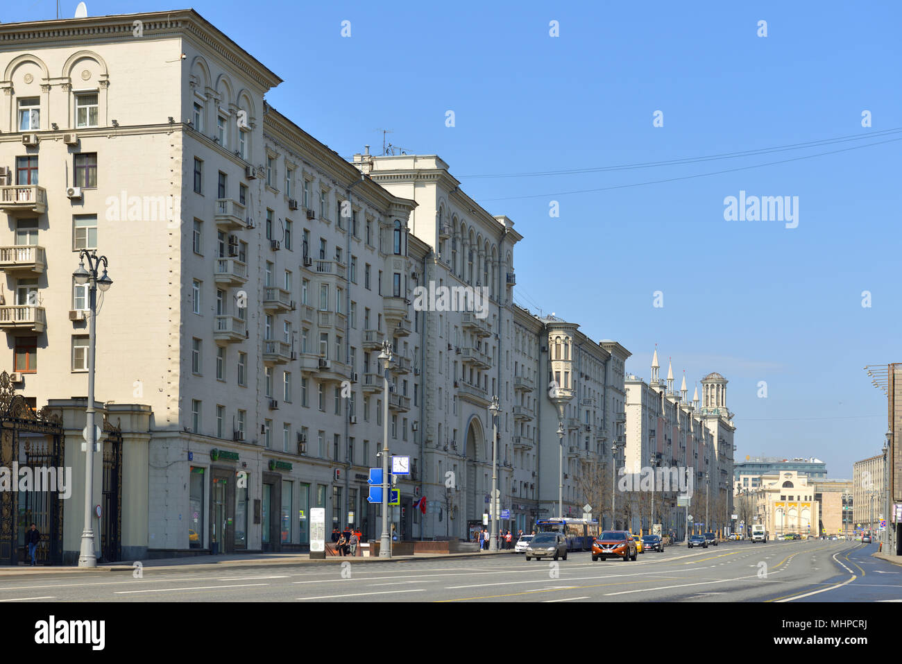 MOSCOW, RUSSIA - APRIL 30, 2018: Tverskaya Street, known between 1935 ...