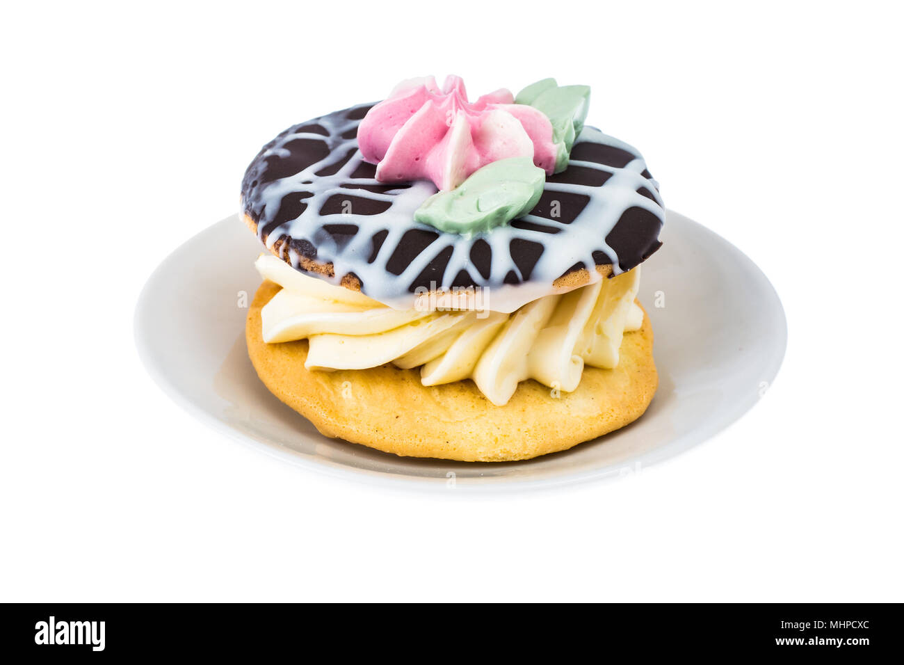 Cake of bush on white background. Studio Photo Stock Photo - Alamy