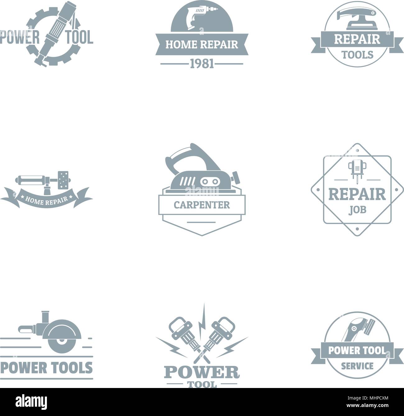 Power tool logo set, simple style Stock Vector Image & Art - Alamy