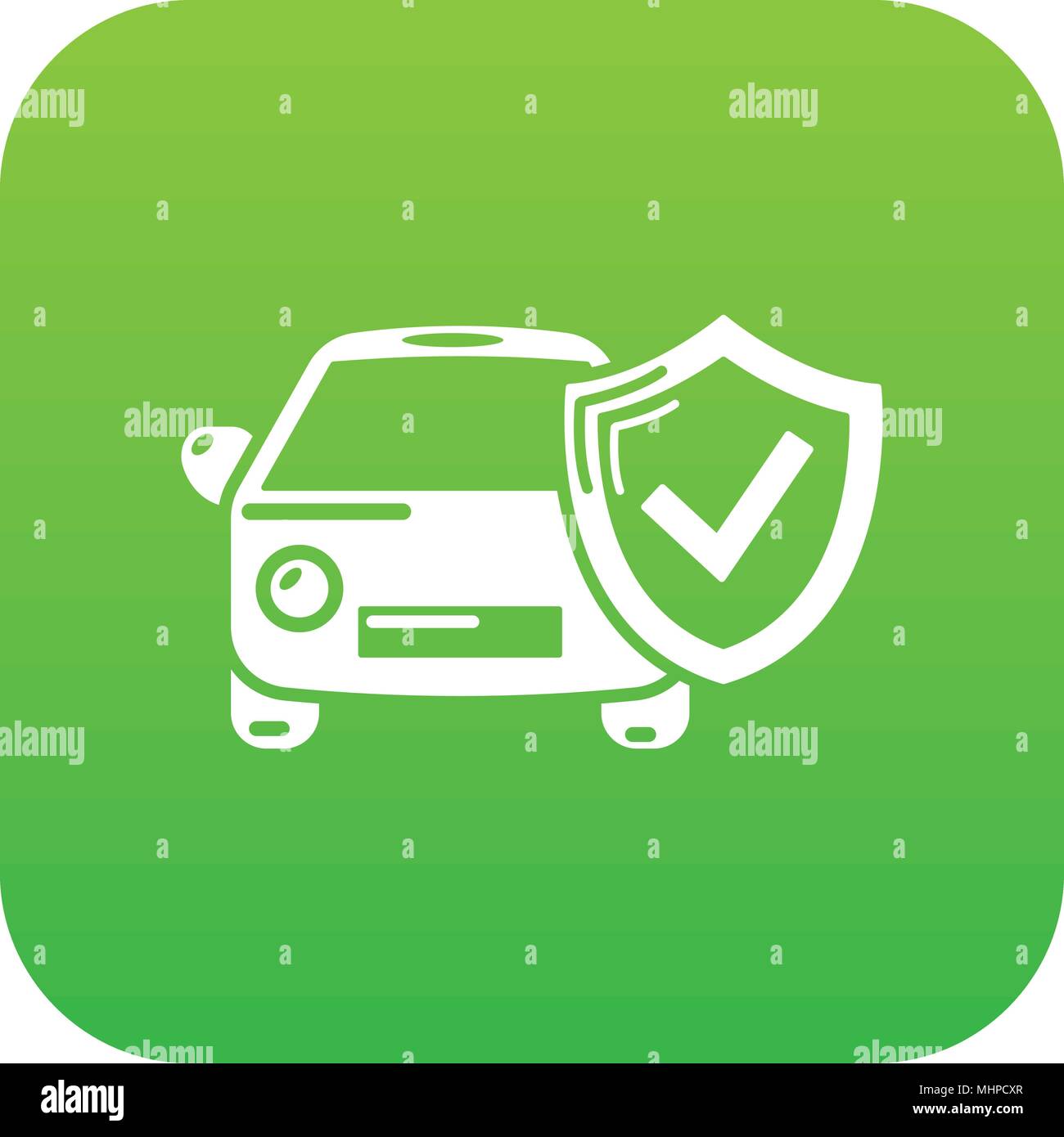 Insurance car icon green vector Stock Vector Image & Art - Alamy