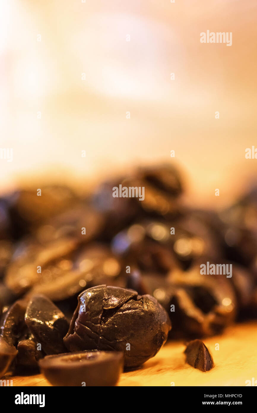 Pile of chopped black olives Stock Photo - Alamy