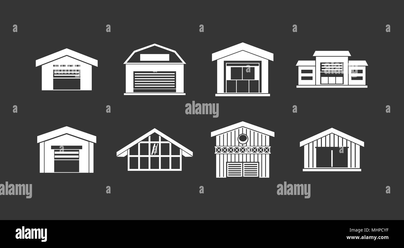 Warehouse icon set grey vector Stock Vector Image & Art - Alamy
