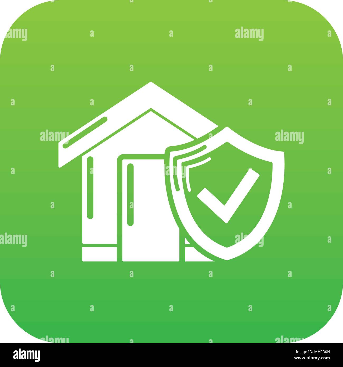 Insurance home icon green vector Stock Vector Image & Art - Alamy