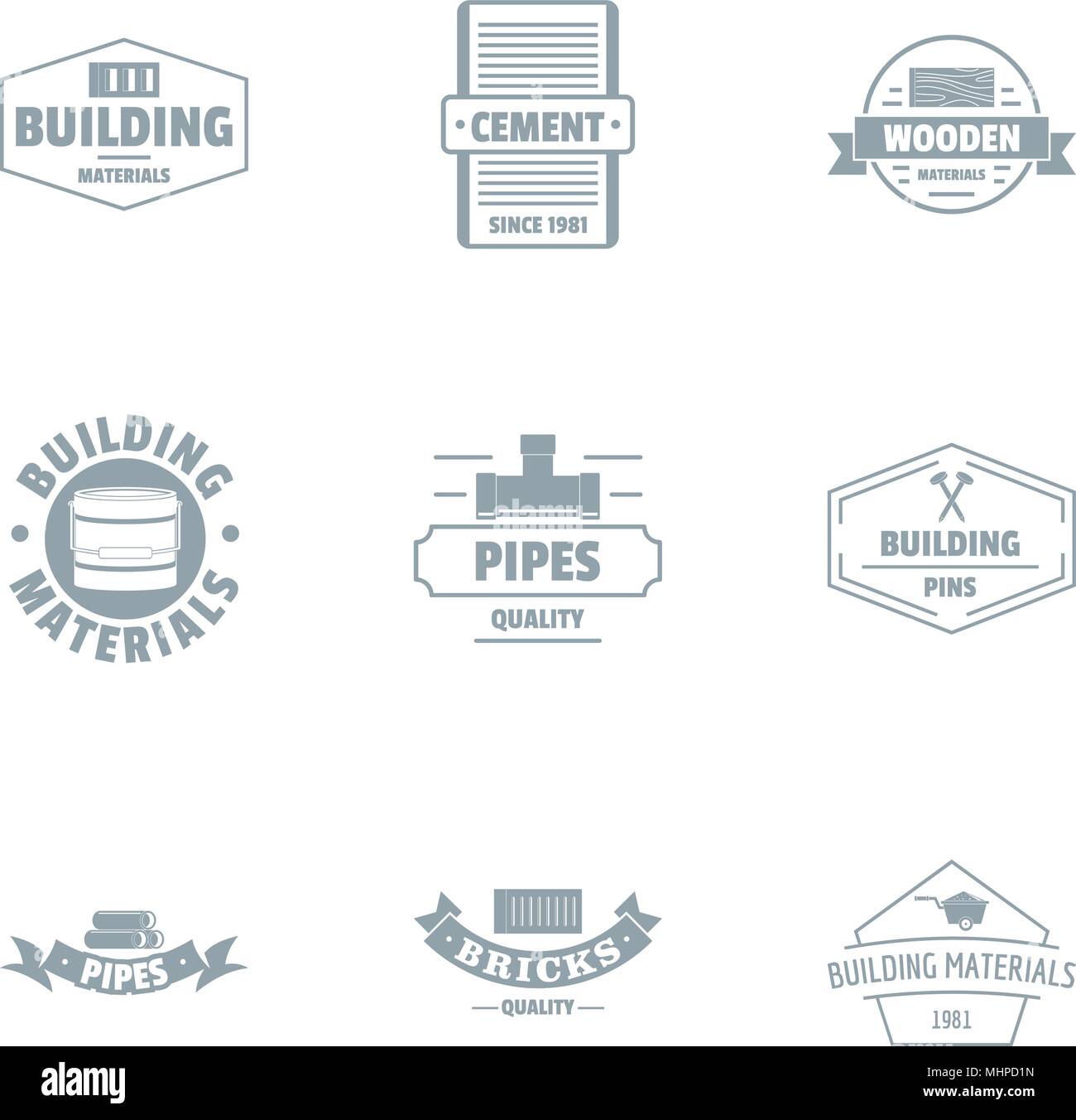 Material logo set, simple style Stock Vector Image & Art - Alamy