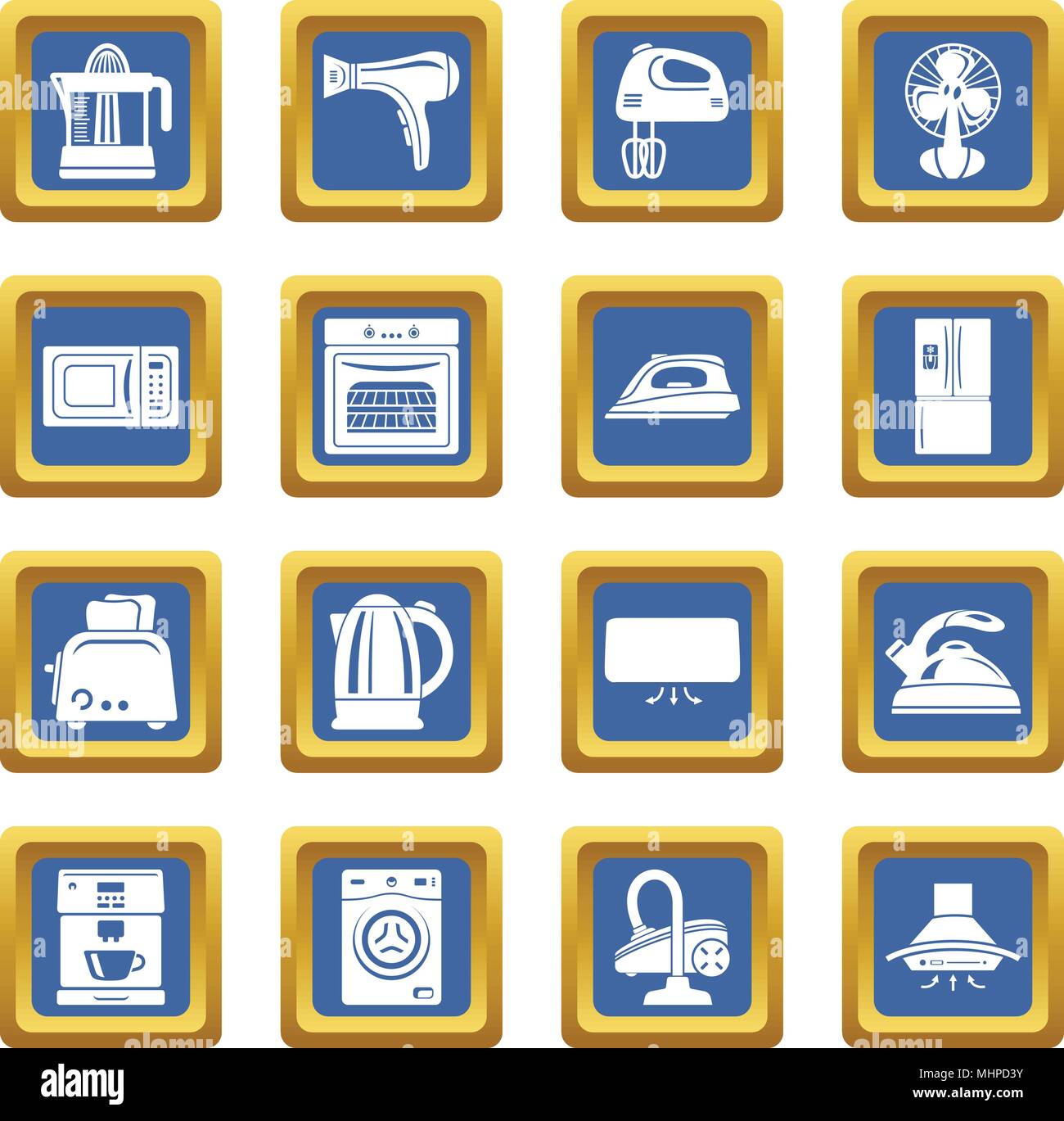 House appliance icons set blue square vector Stock Vector Image & Art ...
