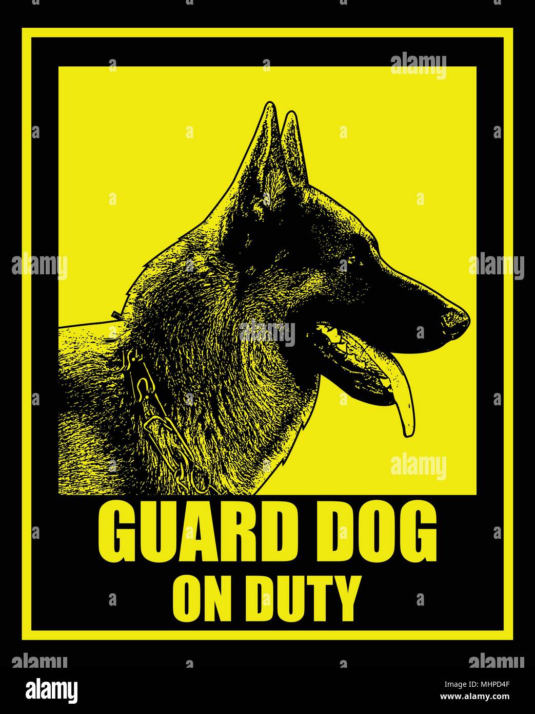 Guard Dog On Duty Warning Sign