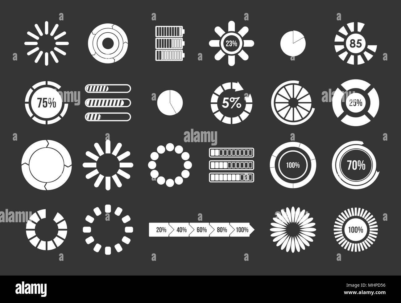 Loading icon set grey vector Stock Vector Image & Art - Alamy