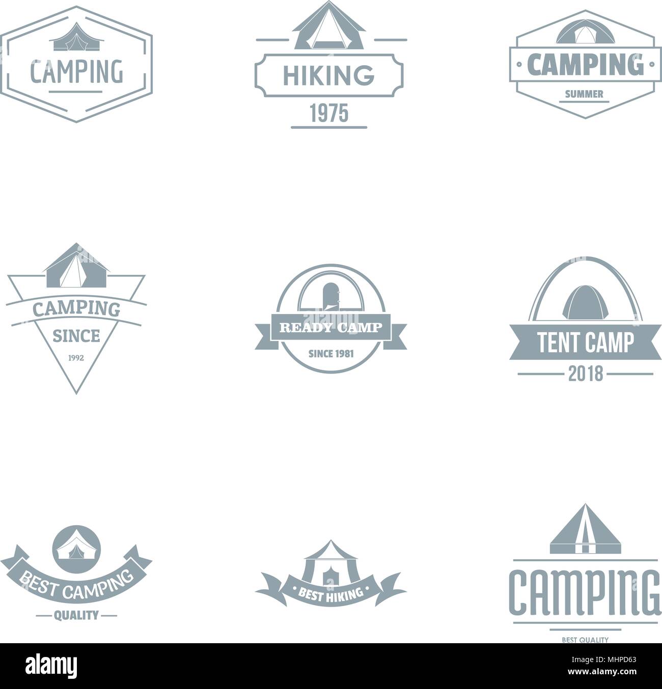 Camping logo set, simple style Stock Vector Image & Art - Alamy