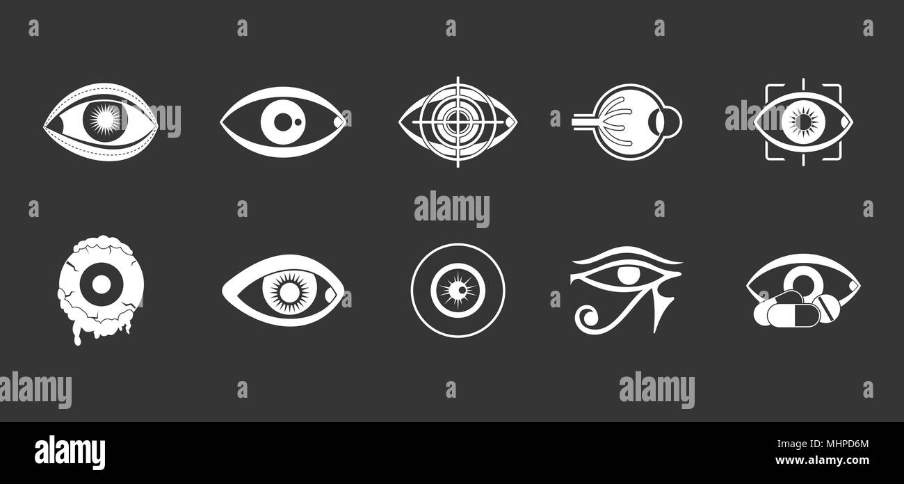 Eyes icon set grey vector Stock Vector Image & Art - Alamy
