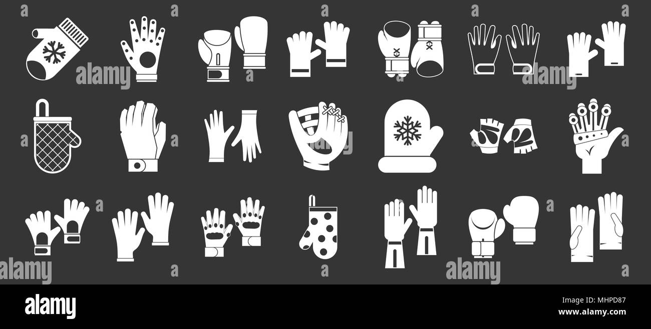 Gloves icon set grey vector Stock Vector Image & Art - Alamy