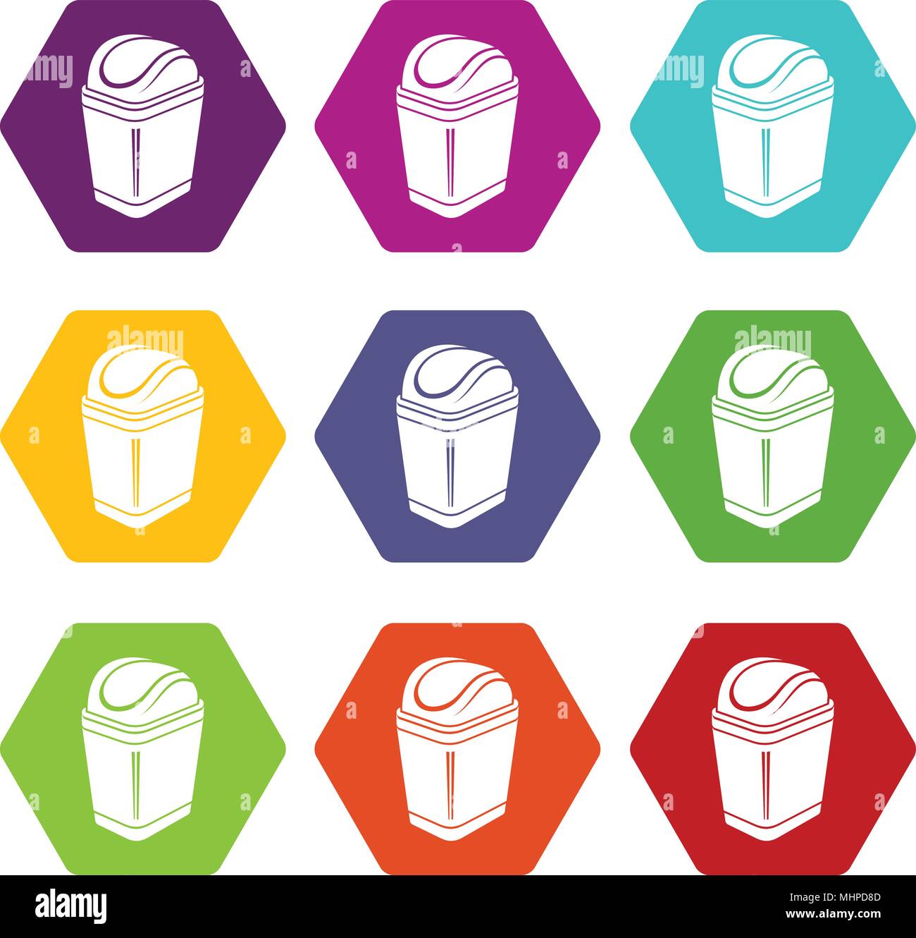 Plastic bin icons set 9 vector Stock Vector Image & Art - Alamy
