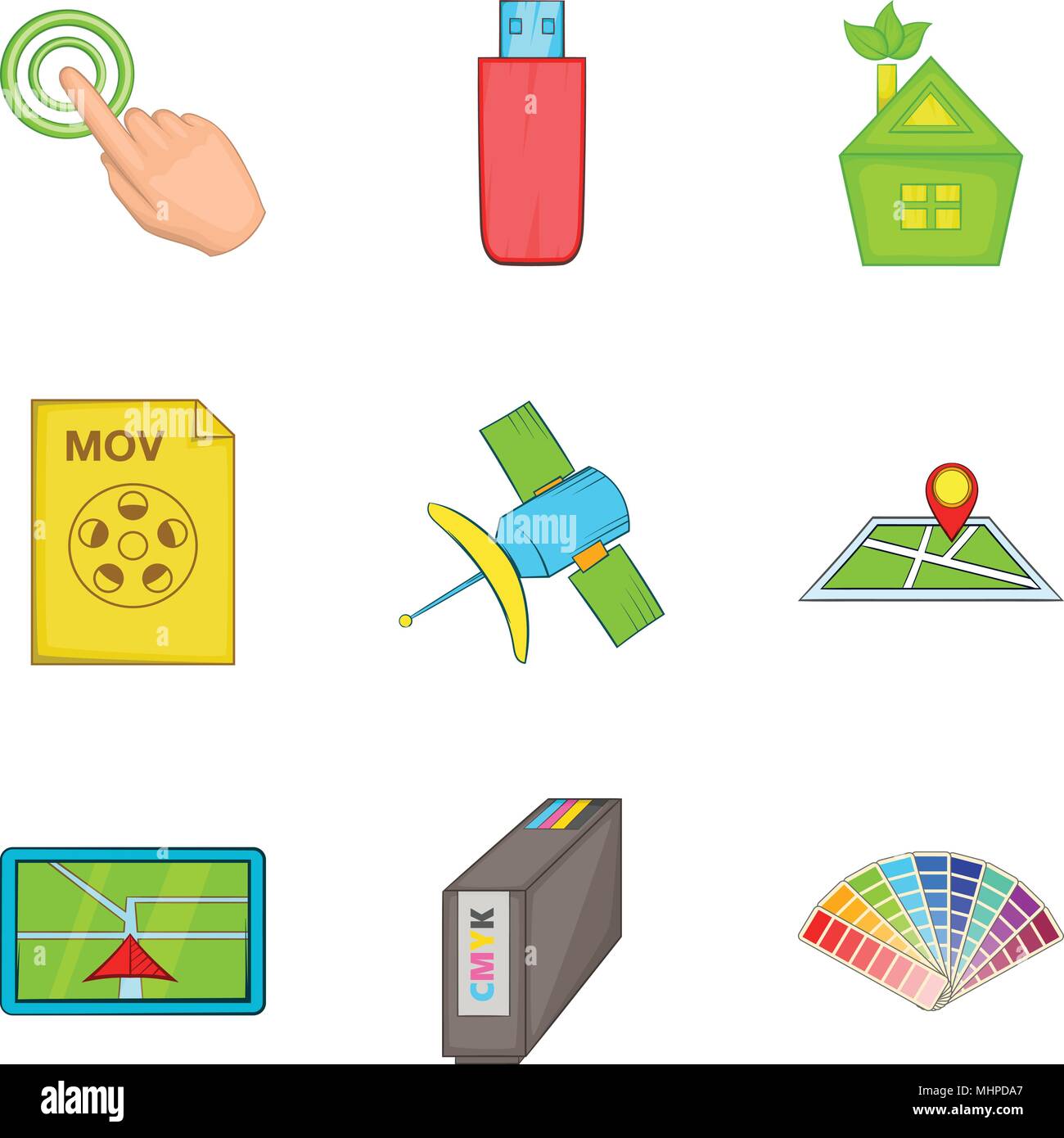 Interactive icons set, cartoon style Stock Vector Image & Art - Alamy