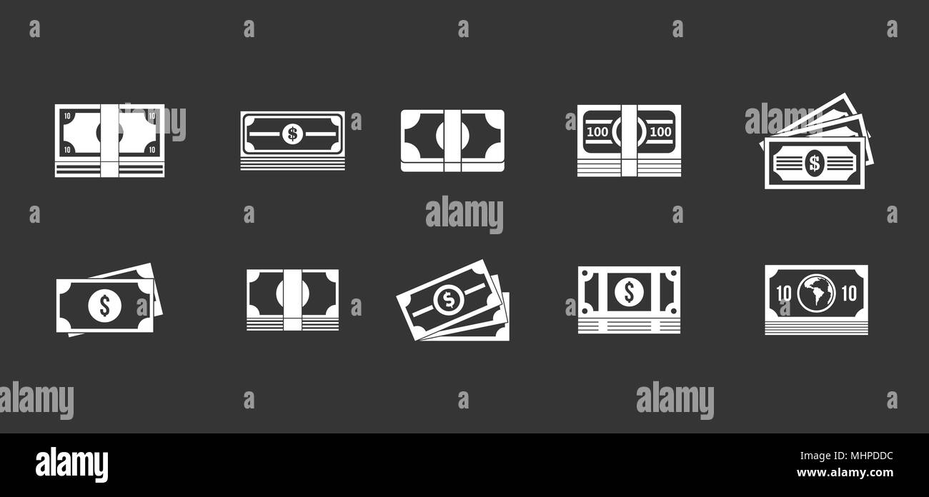 Dollar icon set grey vector Stock Vector Image & Art - Alamy