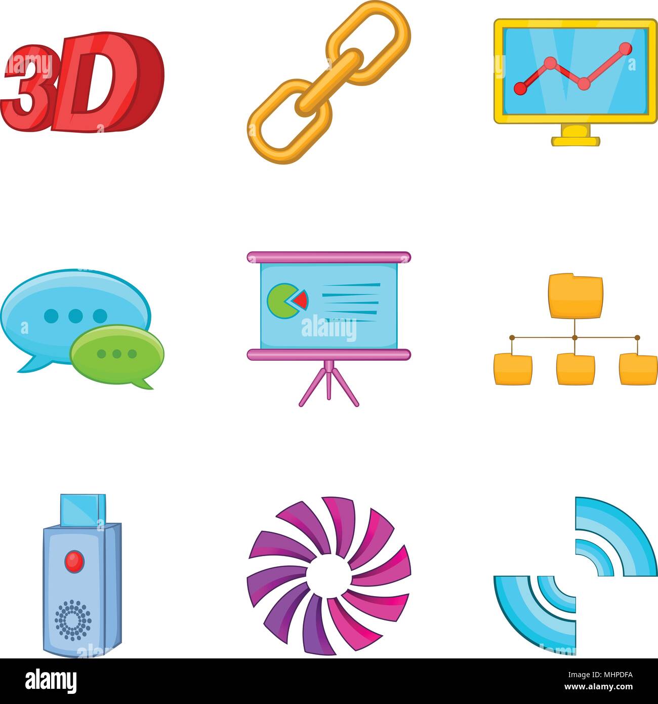 Dialog window icons set, cartoon style Stock Vector Image & Art - Alamy