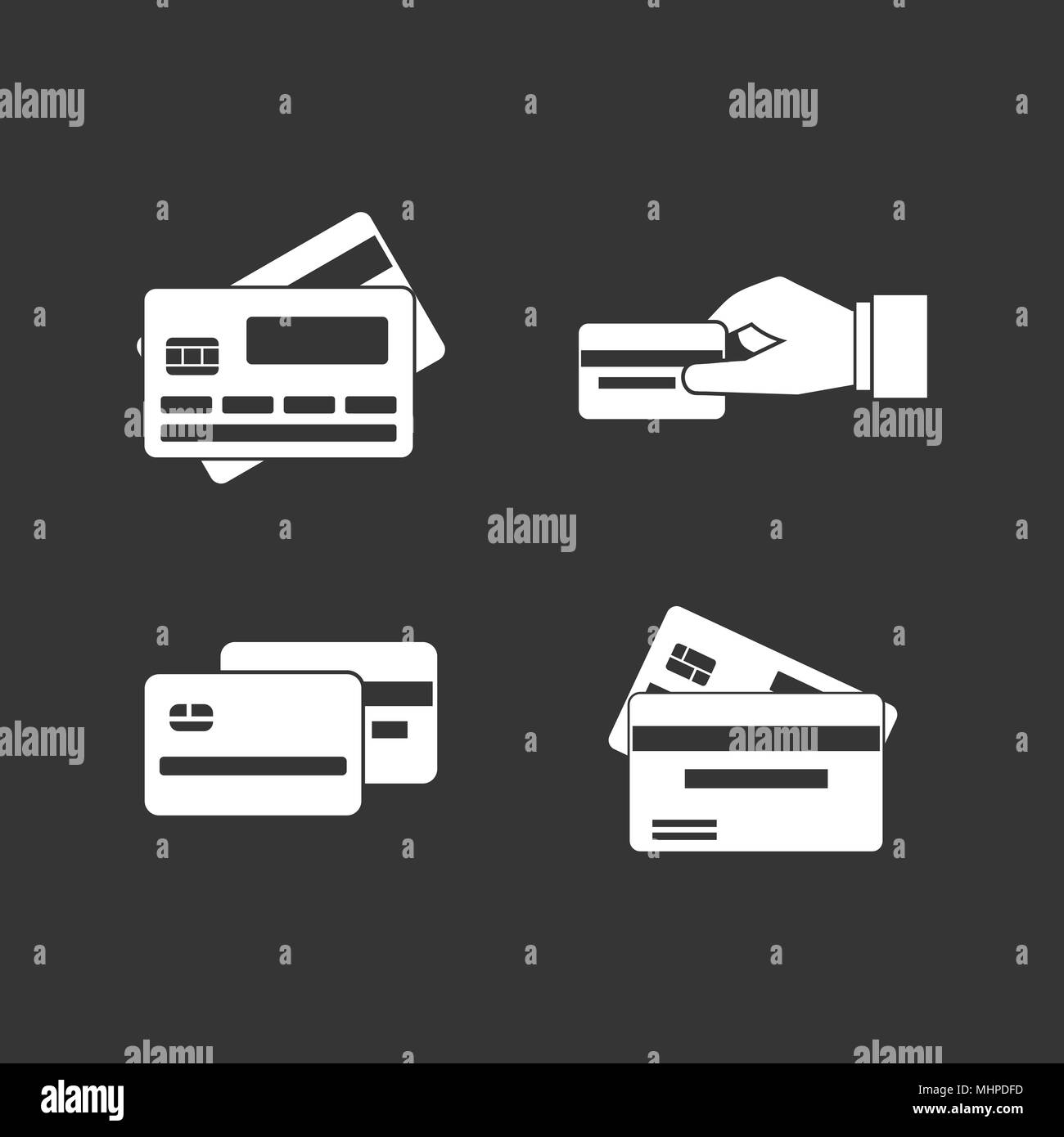 Credit card icon set grey vector Stock Vector Image & Art - Alamy