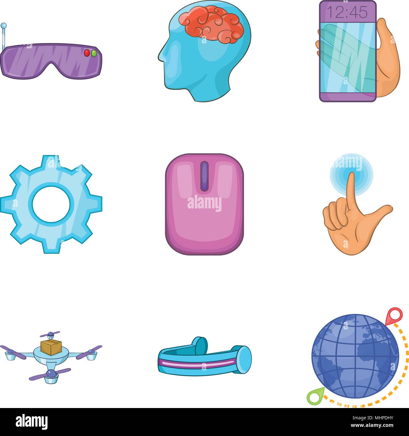 Digital era icons set, cartoon style Stock Vector Image & Art - Alamy