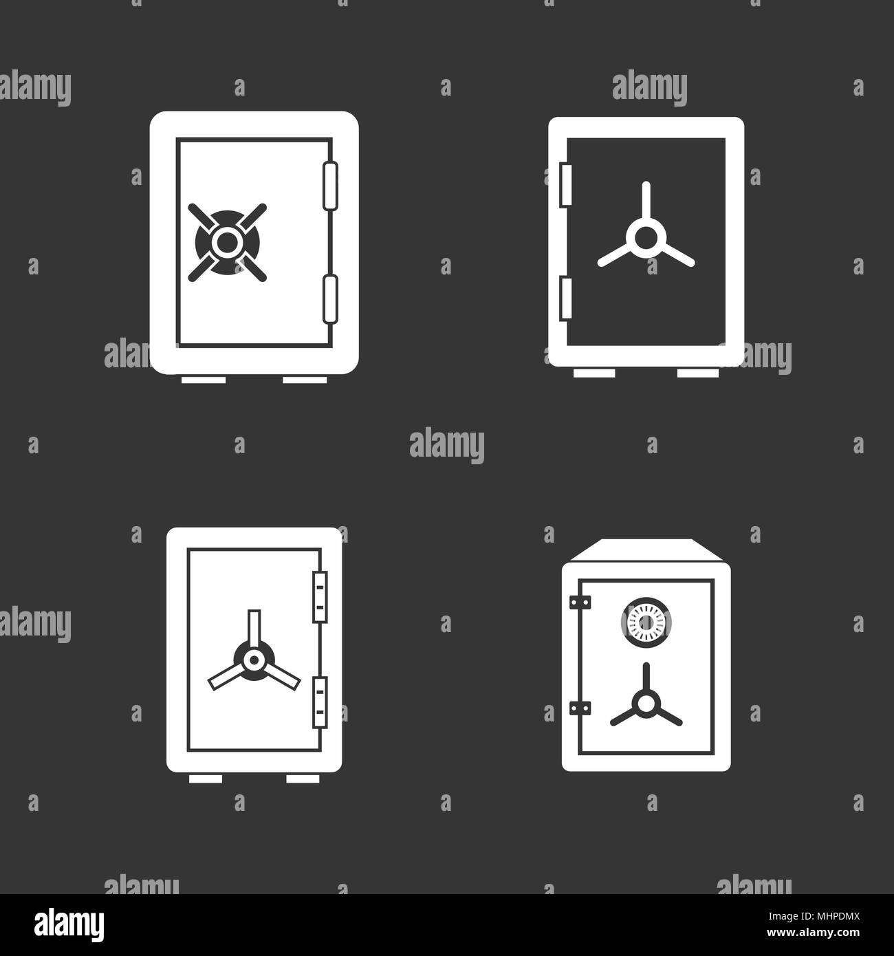 Safe icon set grey vector Stock Vector Image & Art - Alamy