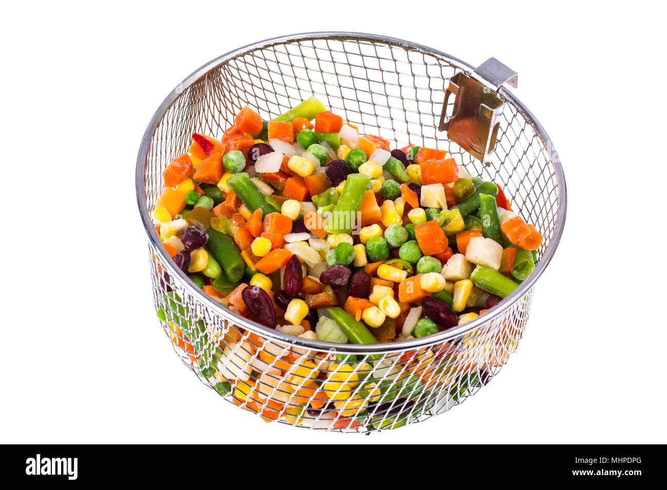Mix of vegetables with red beans frozen. Studio Photo Stock Photo - Alamy