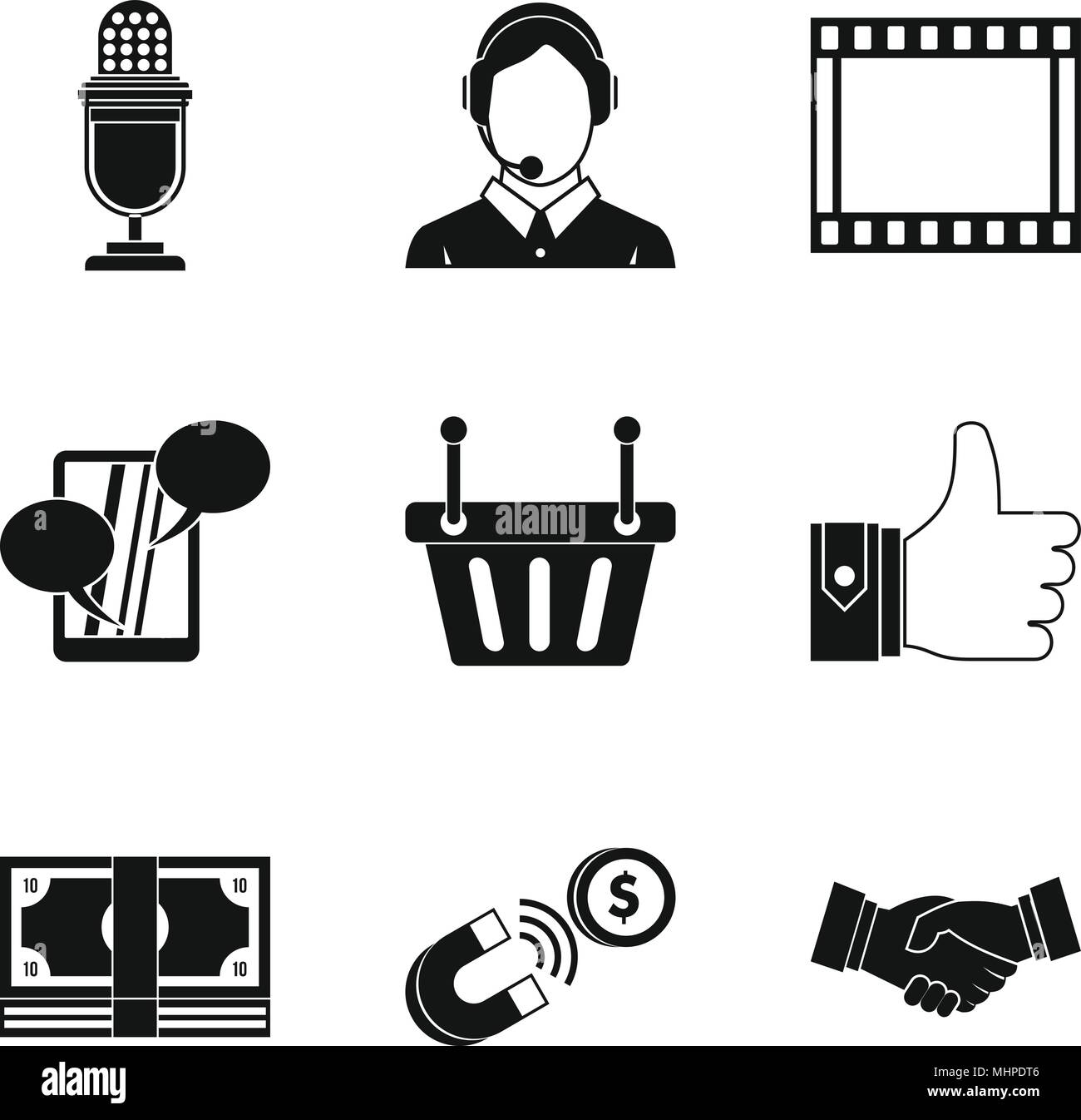 Master the technology icons set, simple style Stock Vector Image & Art ...