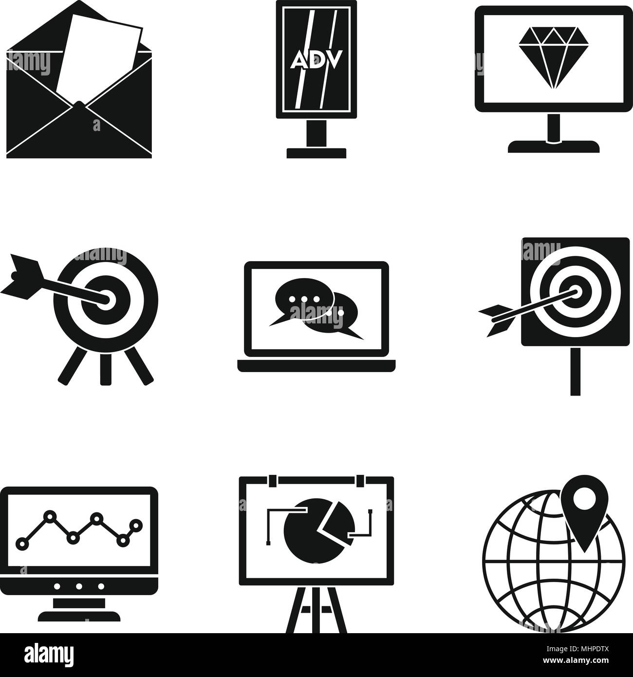 Mobile working icons set, simple style Stock Vector Image & Art - Alamy