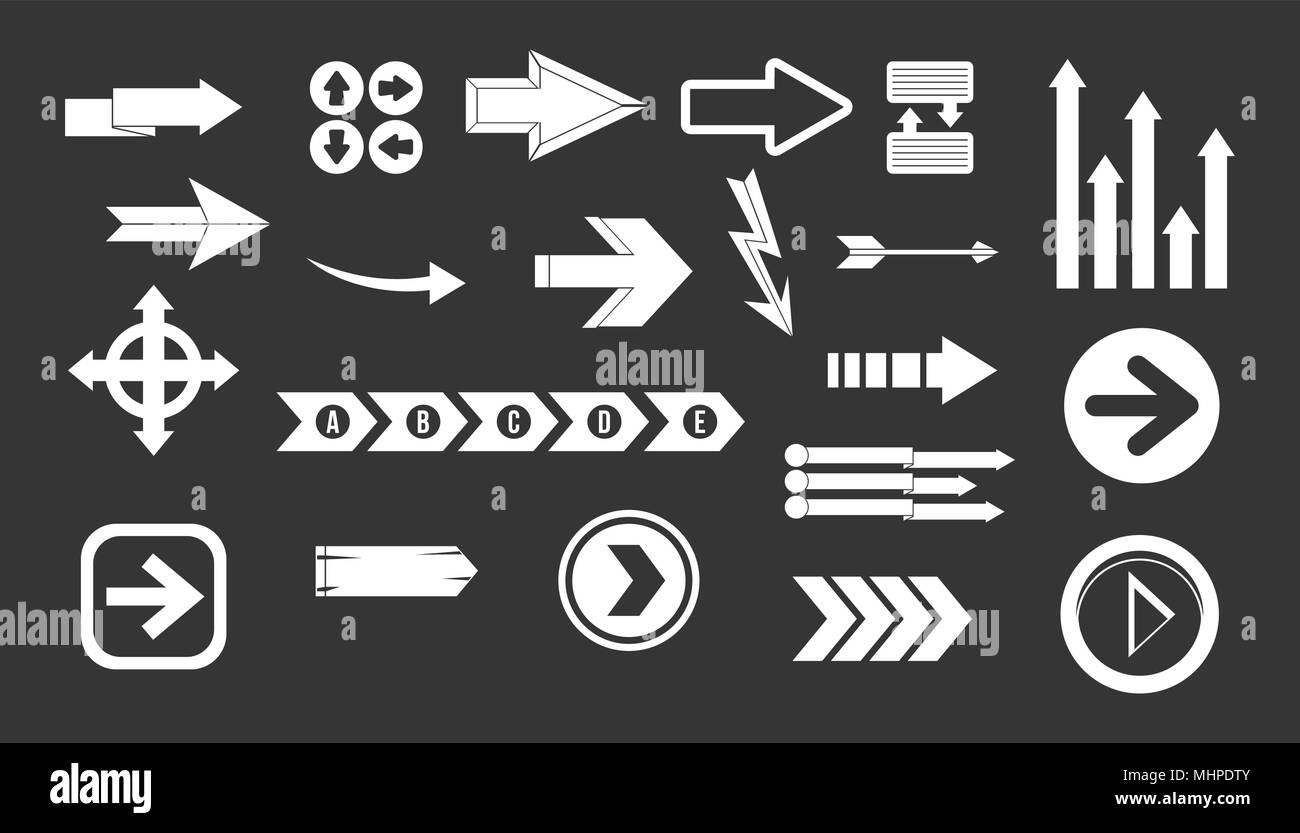 Arrow icon set grey vector Stock Vector Image & Art - Alamy