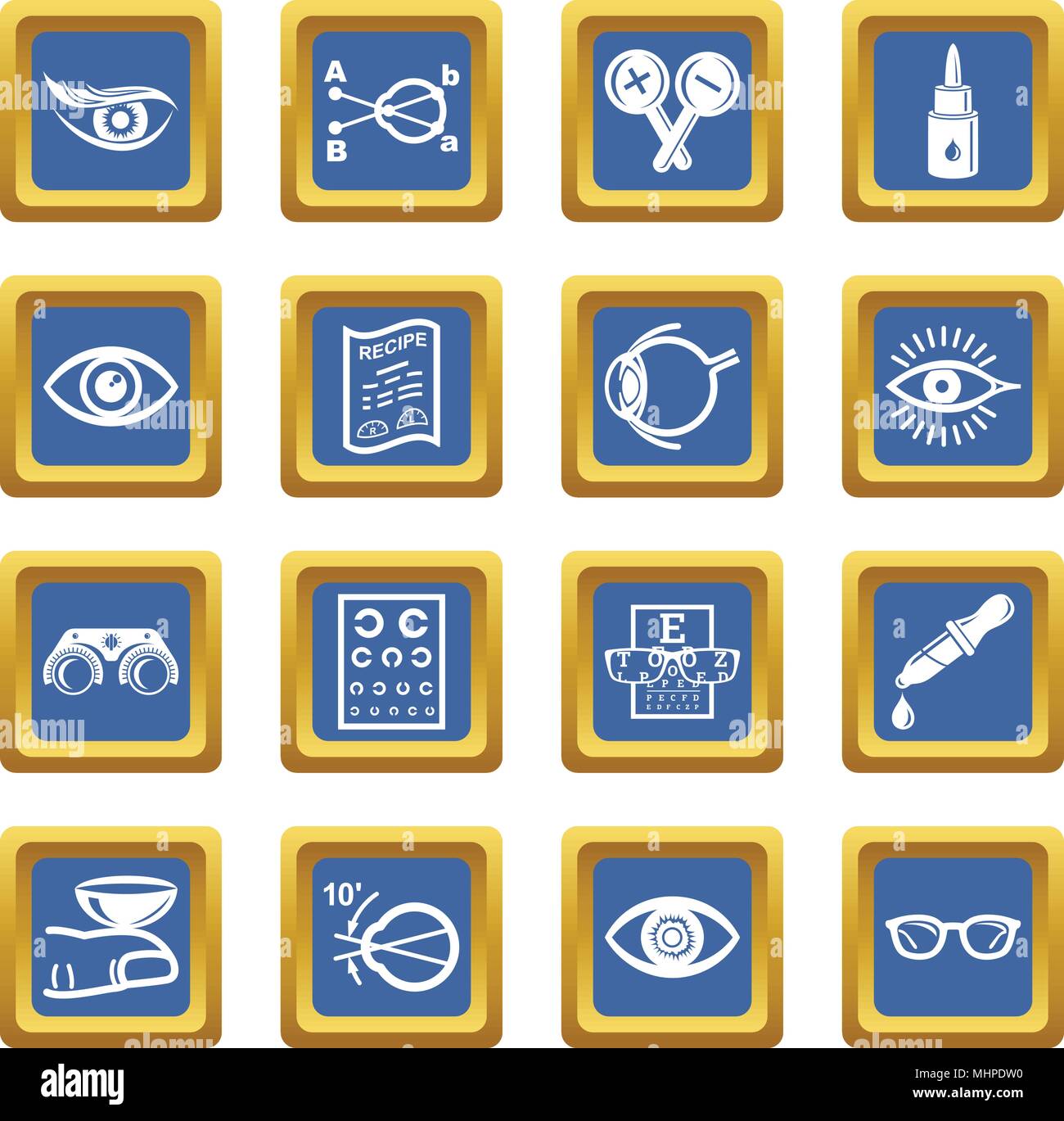 Ophthalmologist icons set blue square vector Stock Vector Image & Art ...