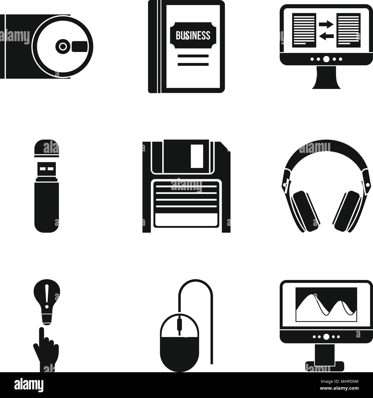 Mobile app icons set, simple style Stock Vector Image & Art - Alamy