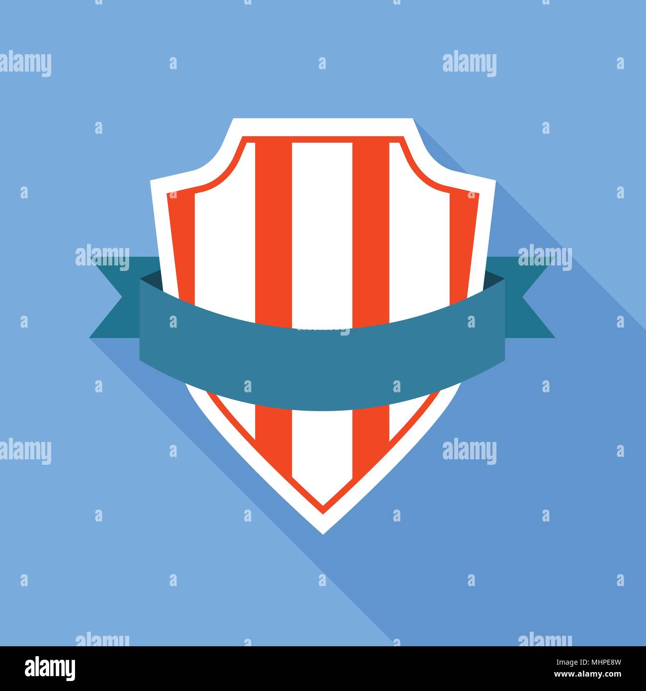 Striped shield icon, flat style Stock Vector Image & Art - Alamy