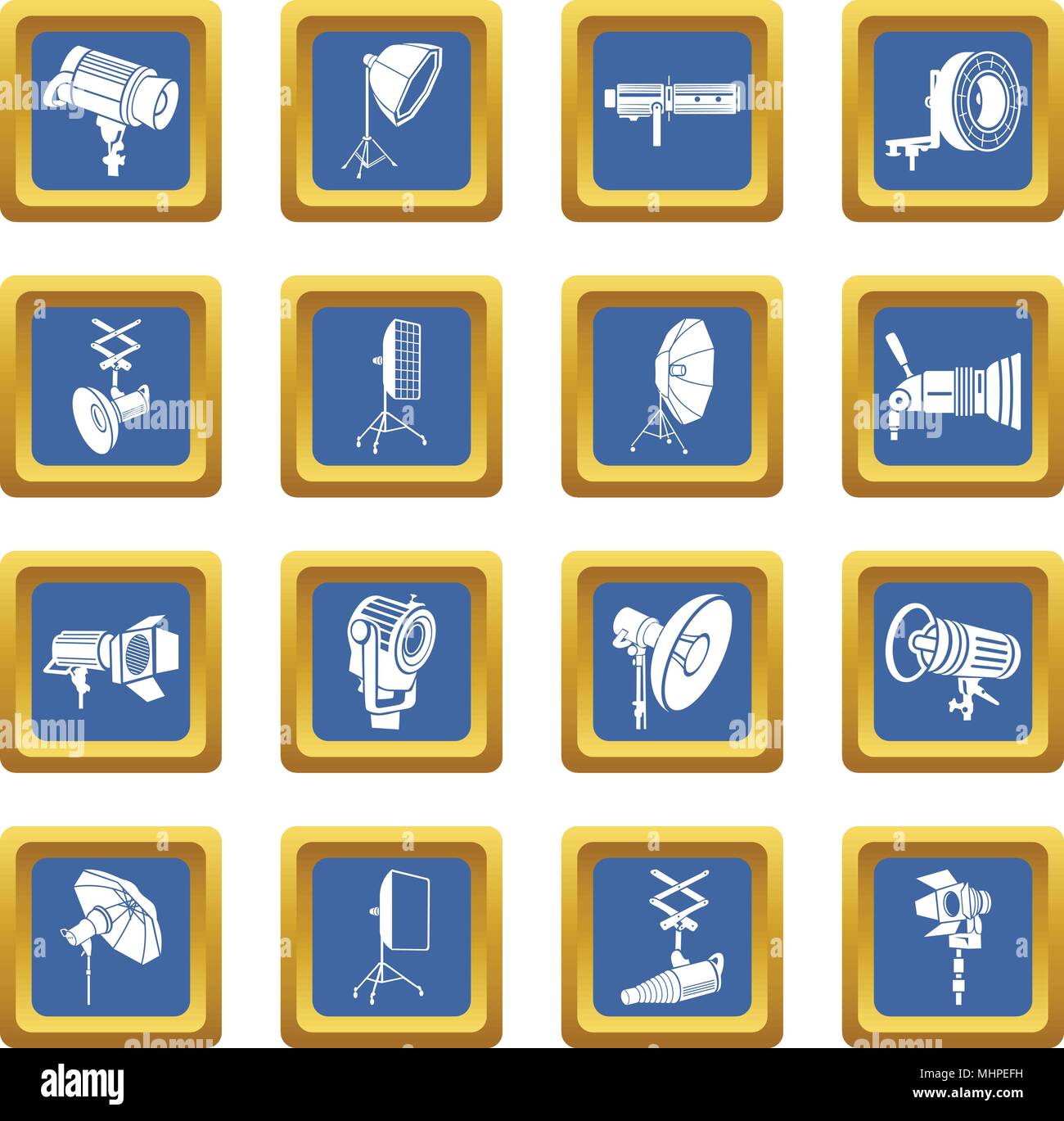 Photography icons set blue square vector Stock Vector Image & Art - Alamy