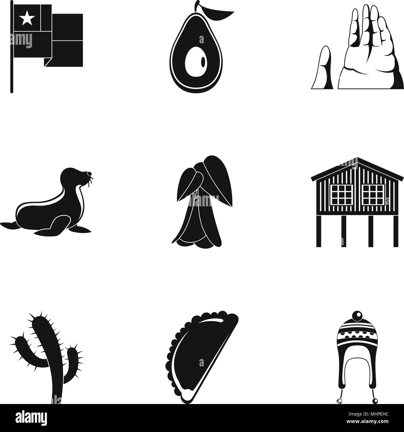 Mexican icons set, simple style Stock Vector Image & Art - Alamy