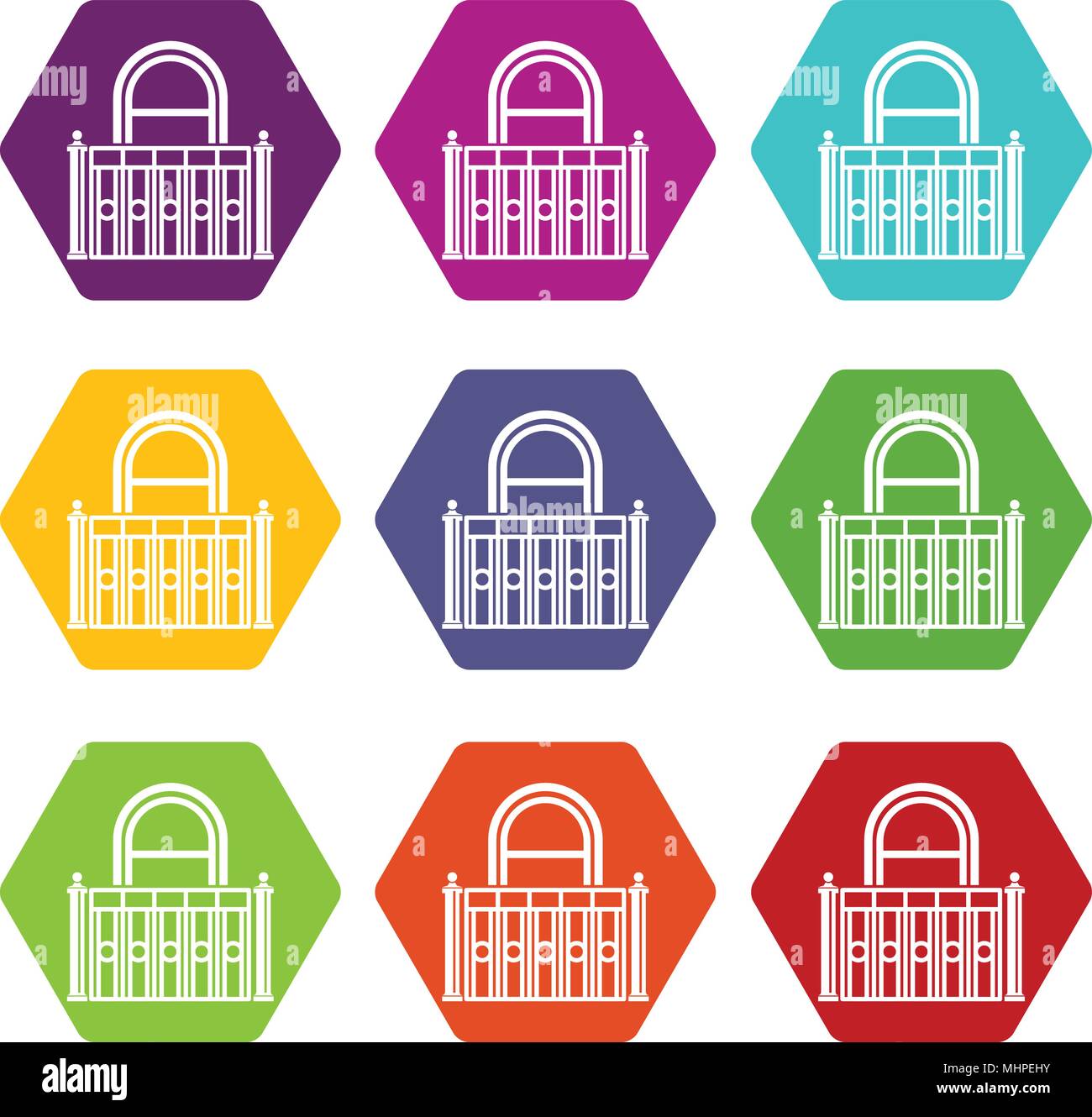 Building balcony icons set 9 vector Stock Vector Image & Art - Alamy