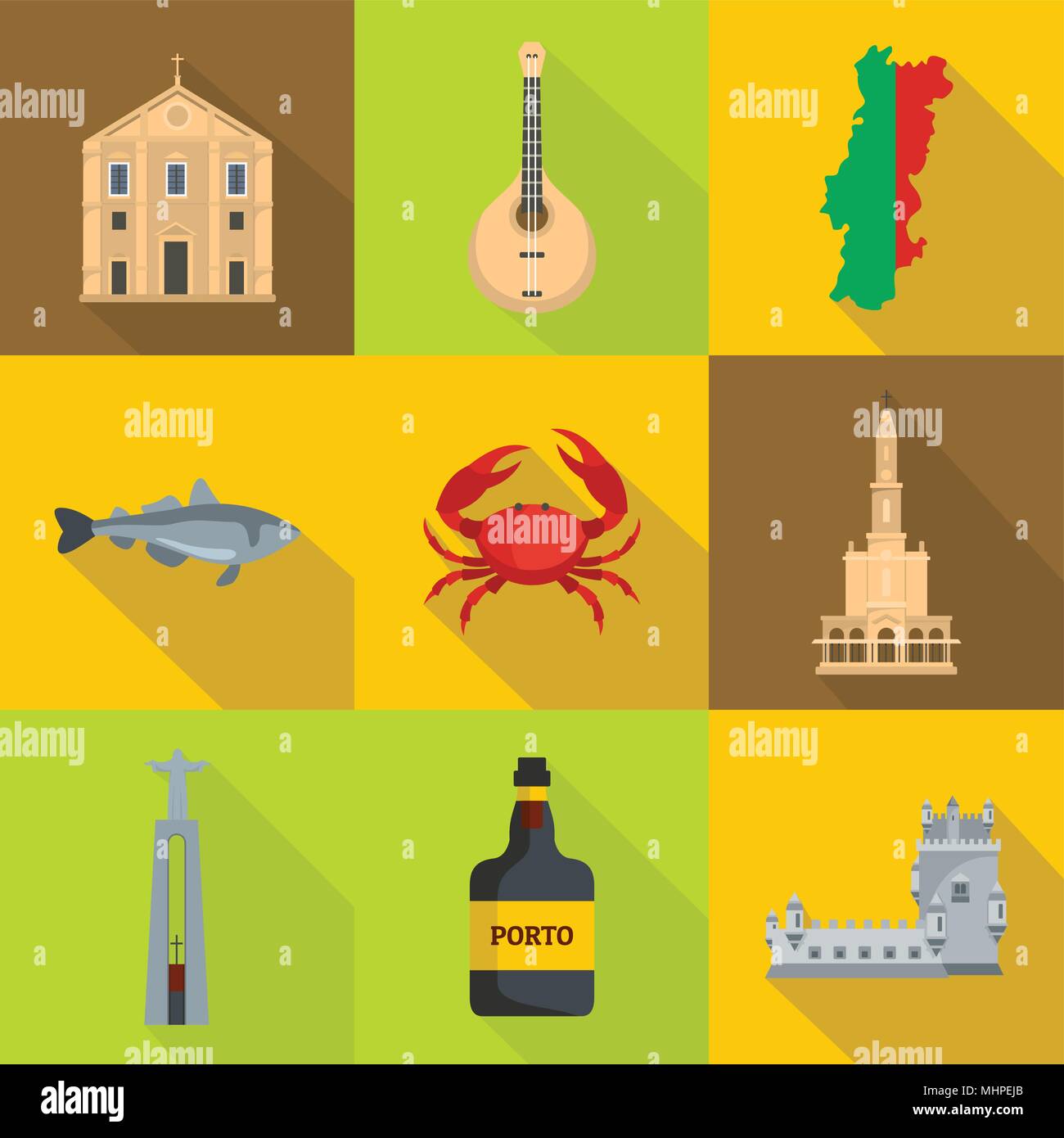 Portugal icons set, cartoon style Stock Vector Image & Art - Alamy
