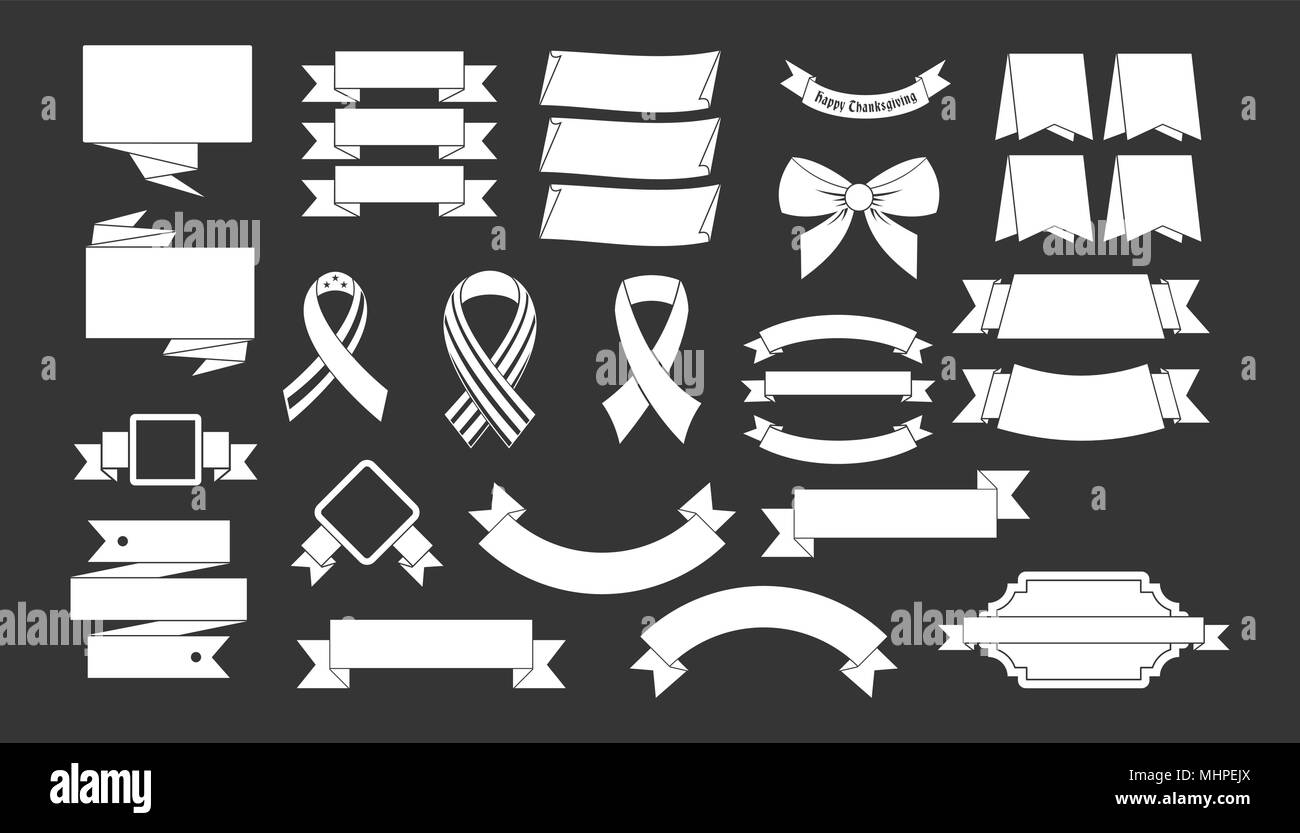 Ribbon icon set grey vector Stock Vector Image & Art - Alamy