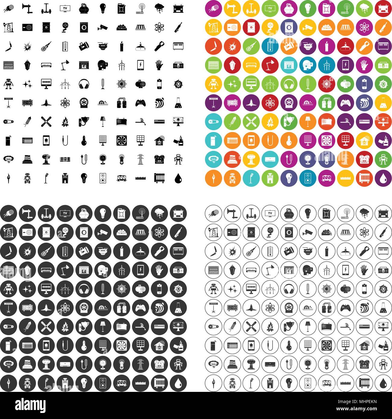 100 energy icons set vector variant Stock Vector Image & Art - Alamy