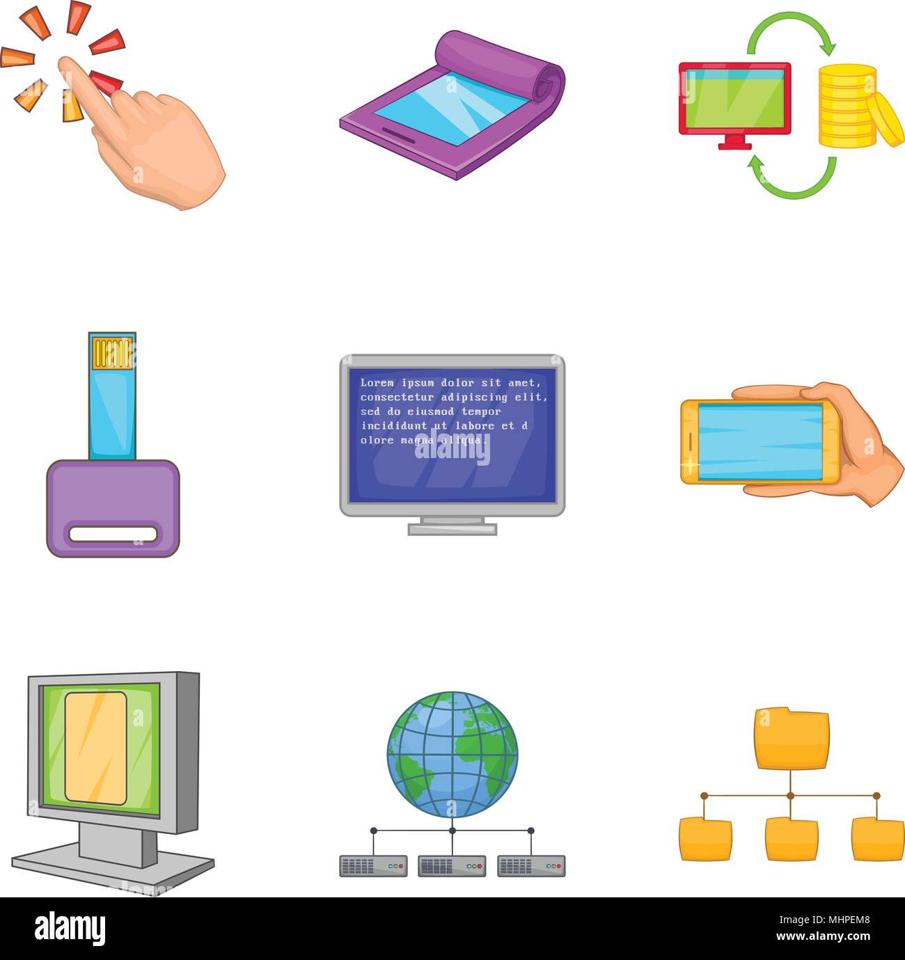 Portable instrument icons set, cartoon style Stock Vector Image & Art ...