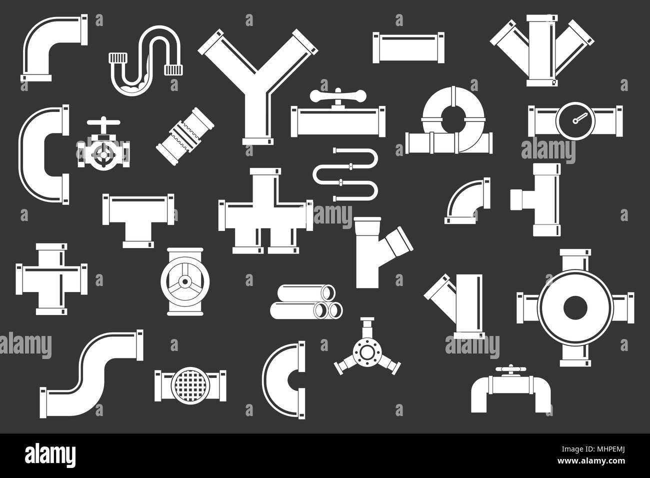 Pipe icon set grey vector Stock Vector Image & Art - Alamy