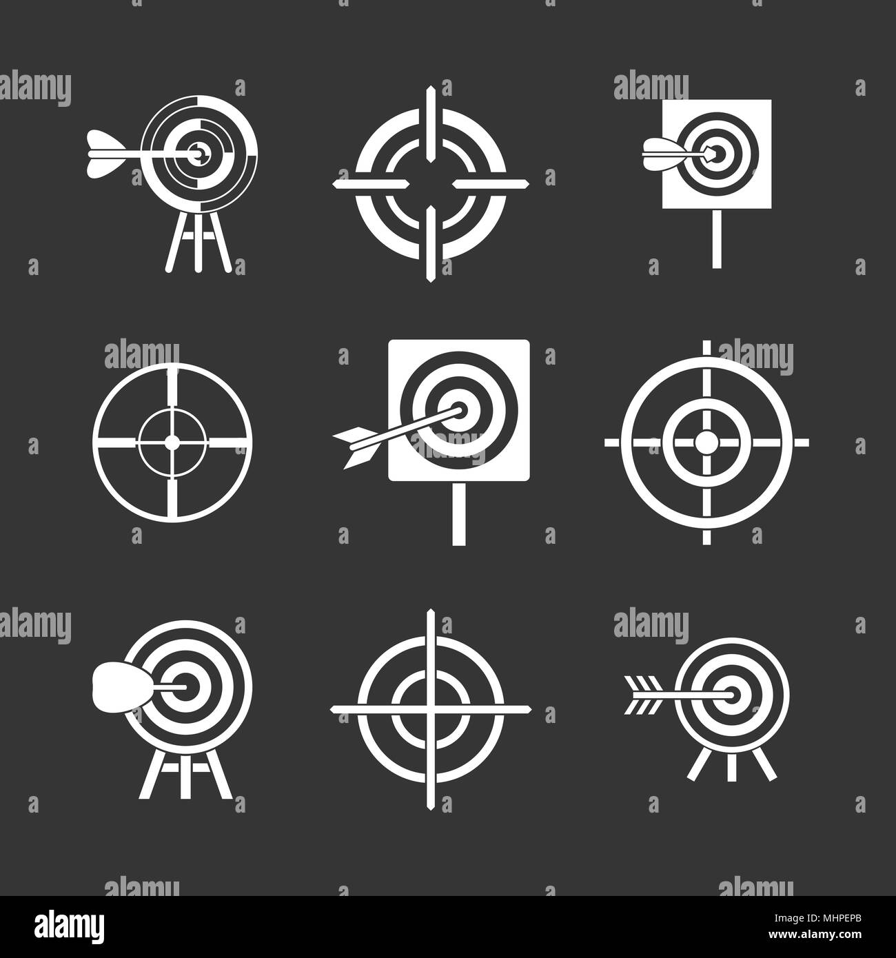 Target icon set grey vector Stock Vector Image & Art - Alamy
