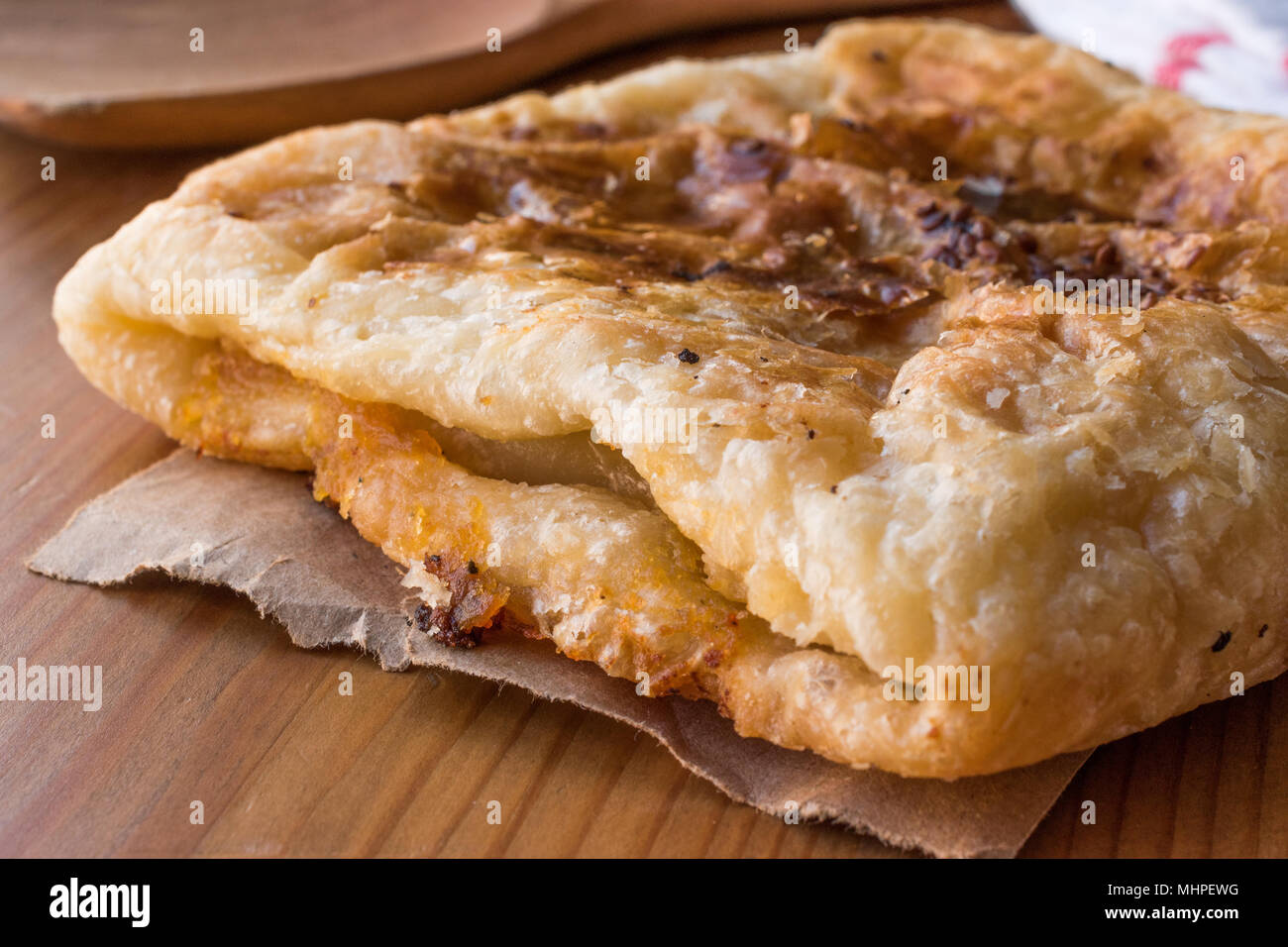 Turkish Puff Pastry Borek Talas Boregi made with Millefeuille. Bakery ...