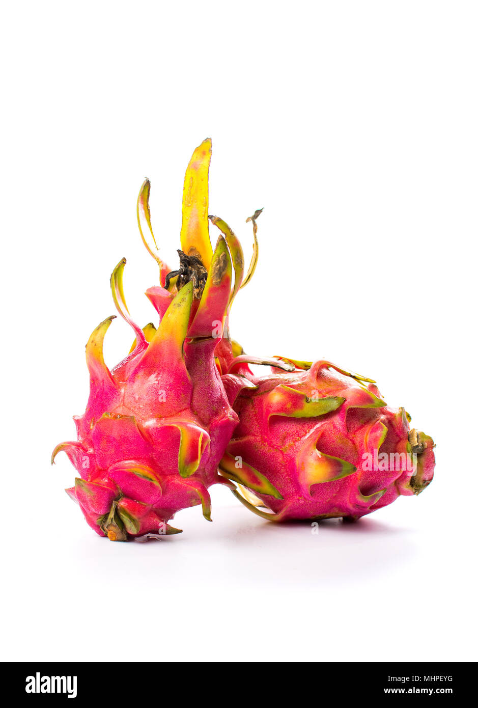 Pitaya, whole dragon fruit isolated on white background Stock Photo - Alamy
