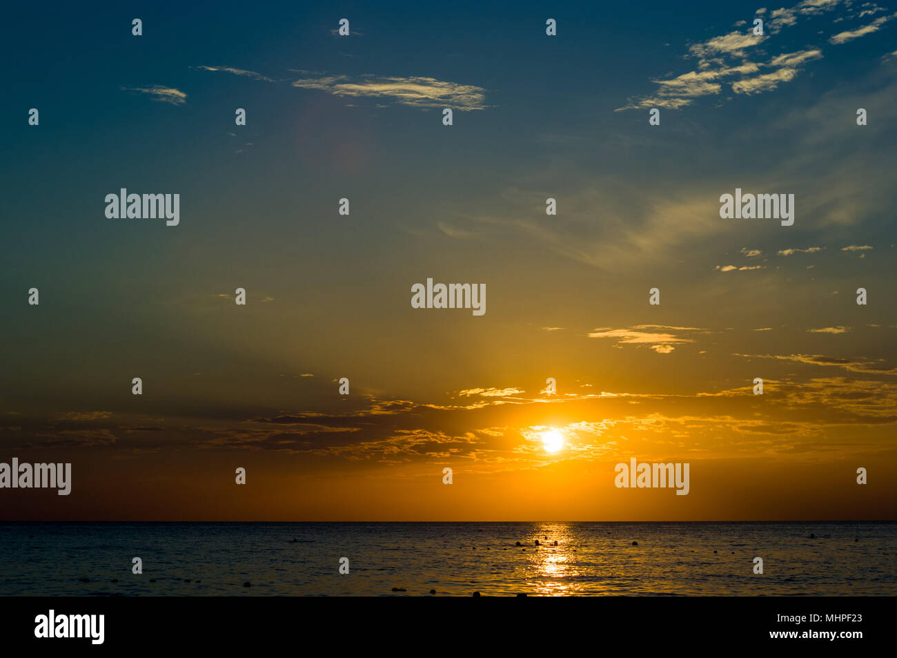 Summer sea sunset, the sun, waves and clouds, beautiful dramatic ...