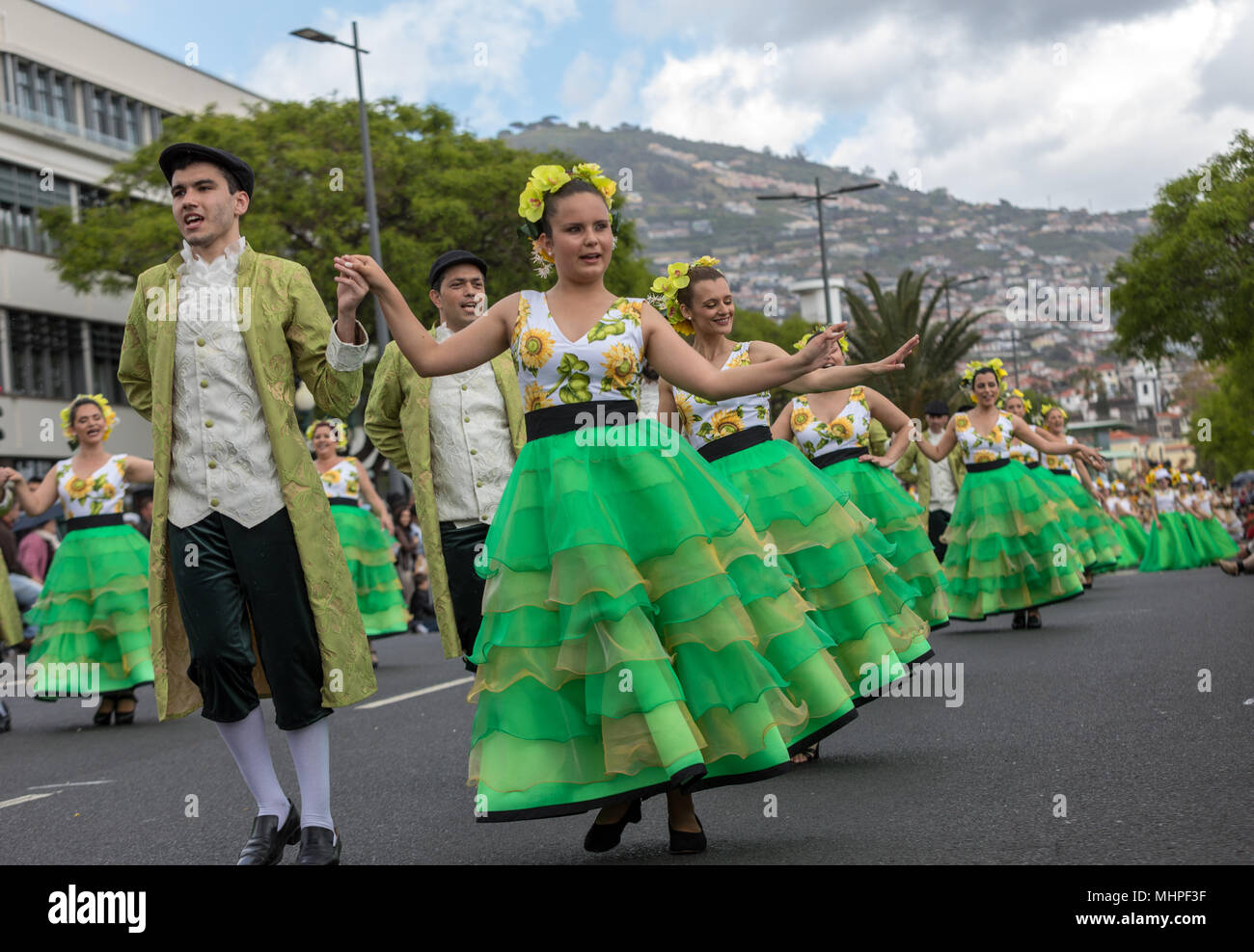 Funchal; Madeira; Portugal - April 22; 2018: a group of people in ...