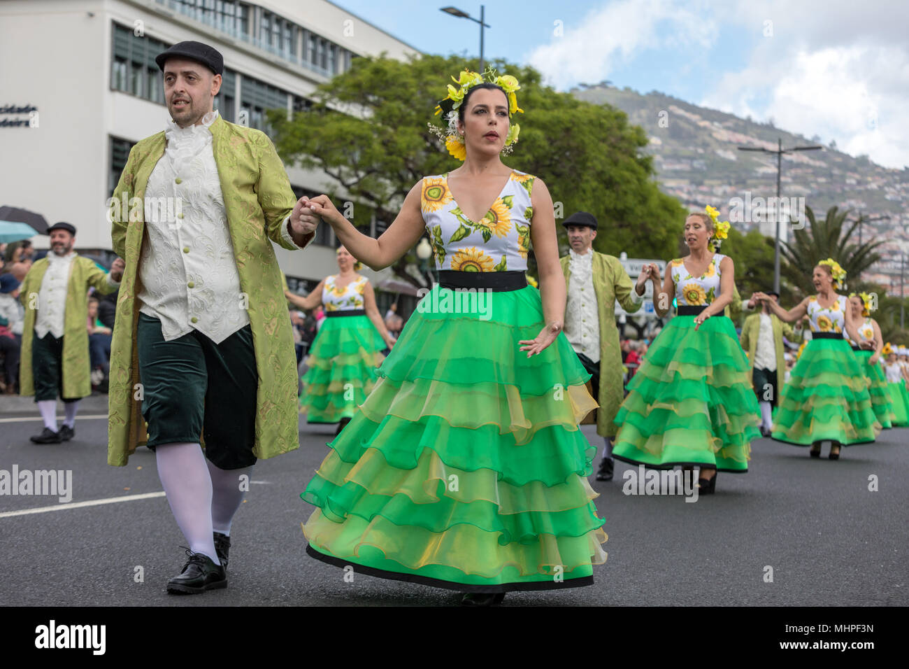 Funchal; Madeira; Portugal - April 22; 2018: a group of people in ...